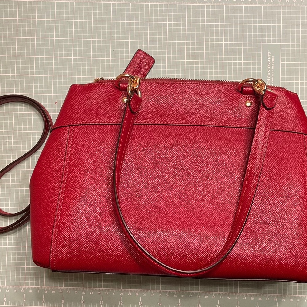 Coach Leather Cherry Red Purse W/Shoulder Straps - Gem